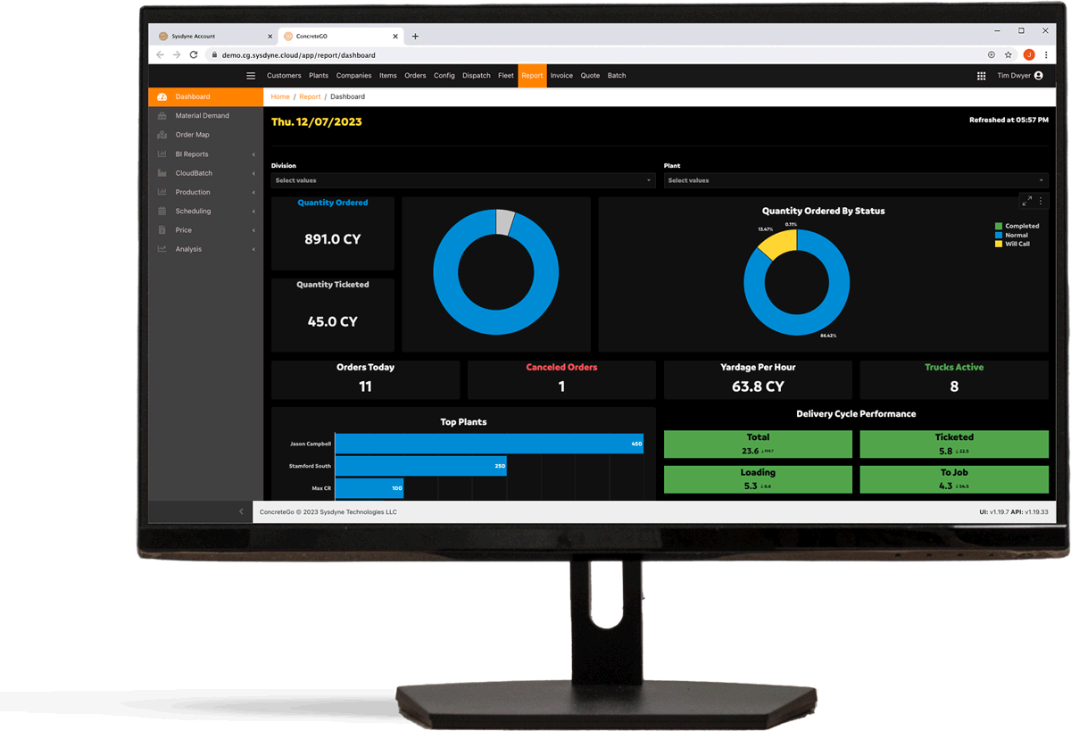 ConcreteGO Concrete Dispatch Software | Sysdyne Technologies